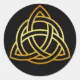 GOLD HOLY TRINITY KNOT CLASSIC ROUND STICKER | Zazzle