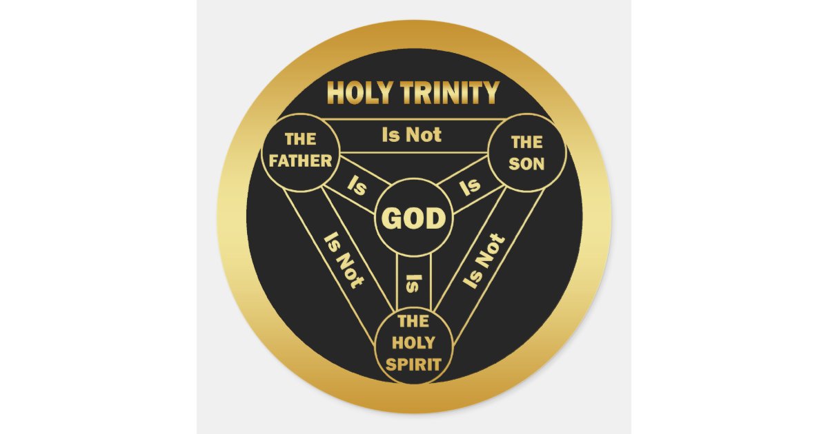 GOLD HOLY TRINITY SHIELD CLASSIC ROUND STICKER | Zazzle