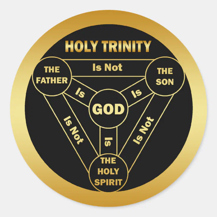 GOLD HOLY TRINITY SHIELD CLASSIC ROUND STICKER | Zazzle
