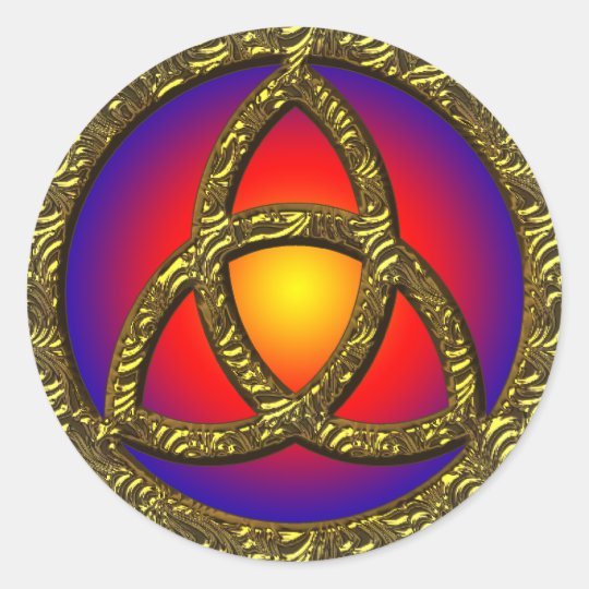 GOLD HOLY TRINITY SYMBOL CLASSIC ROUND STICKER | Zazzle.com