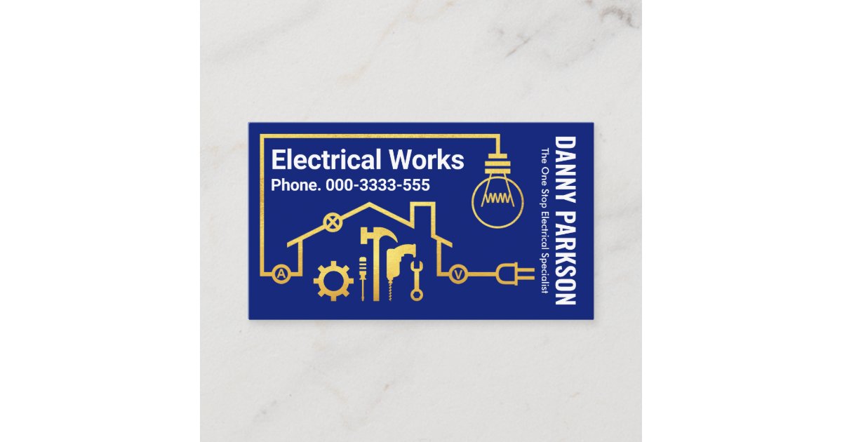 Gold Home Electrical Circuit Business Card | Zazzle