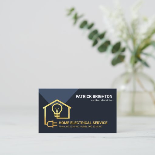 Gold Home Electrical Circuit Wiring Electrician Business Card | Zazzle