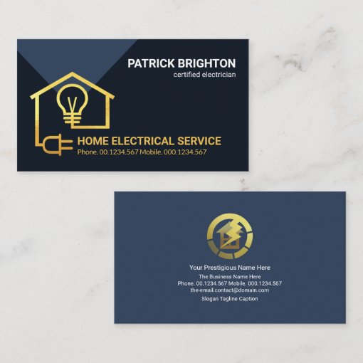 Gold Home Electrical Circuit Wiring Electrician Business Card | Zazzle
