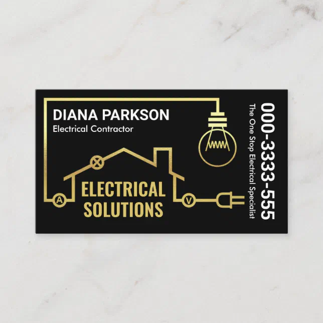 Gold Home Electrical Wiring Circuit Business Card | Zazzle