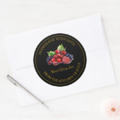 Gold Homemade Mixed Berry Jam Label | Black | Zazzle