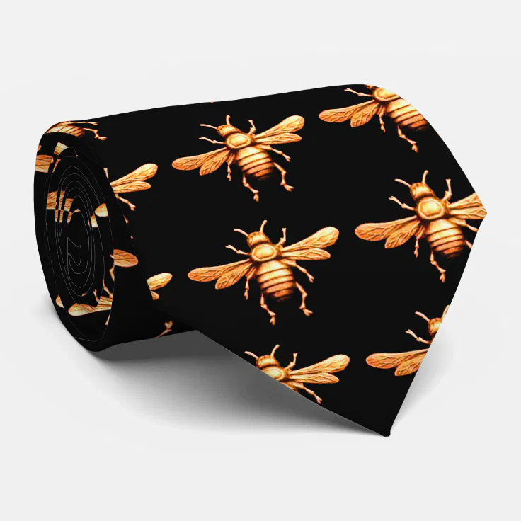 GOLD HONEY BEE TIE | Zazzle