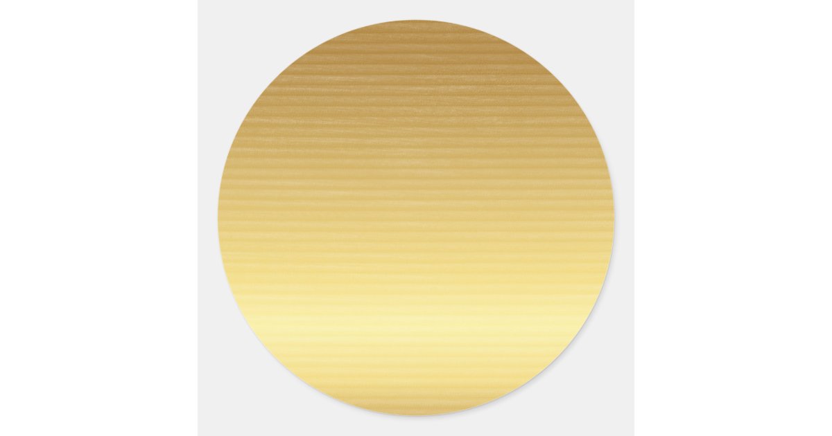 Gold horizontal classic round sticker | Zazzle