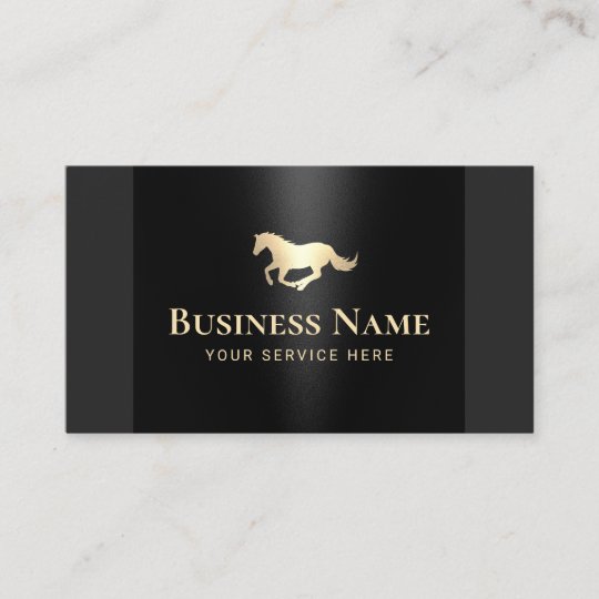 Gold Horse Horseback Riding Instructor Equine Business Card | Zazzle.com