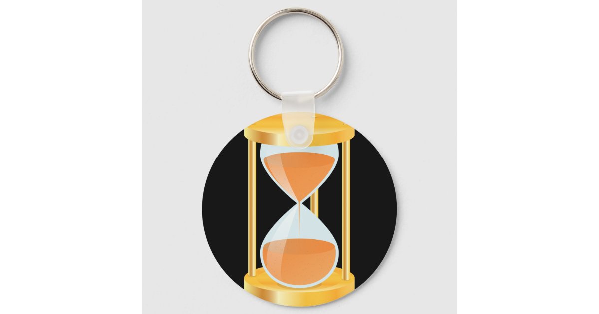 Gold Hourglass Keychain | Zazzle