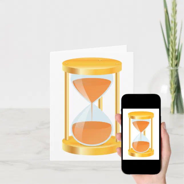 Gold Hourglass Timer Note Cards | Zazzle