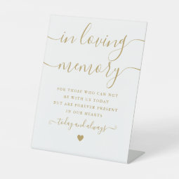 Gold In Loving Memory Memorial Sign Wedding | Zazzle