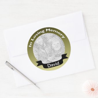 Gold In Loving Memory Photo Stickers | Zazzle