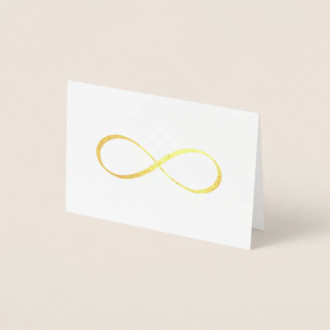 Gold Infinity Symbol Calligraphy Thank You Foil Card | Zazzle