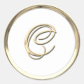 Gold Initial Monogram C Script Any Color Classic Round Sticker | Zazzle