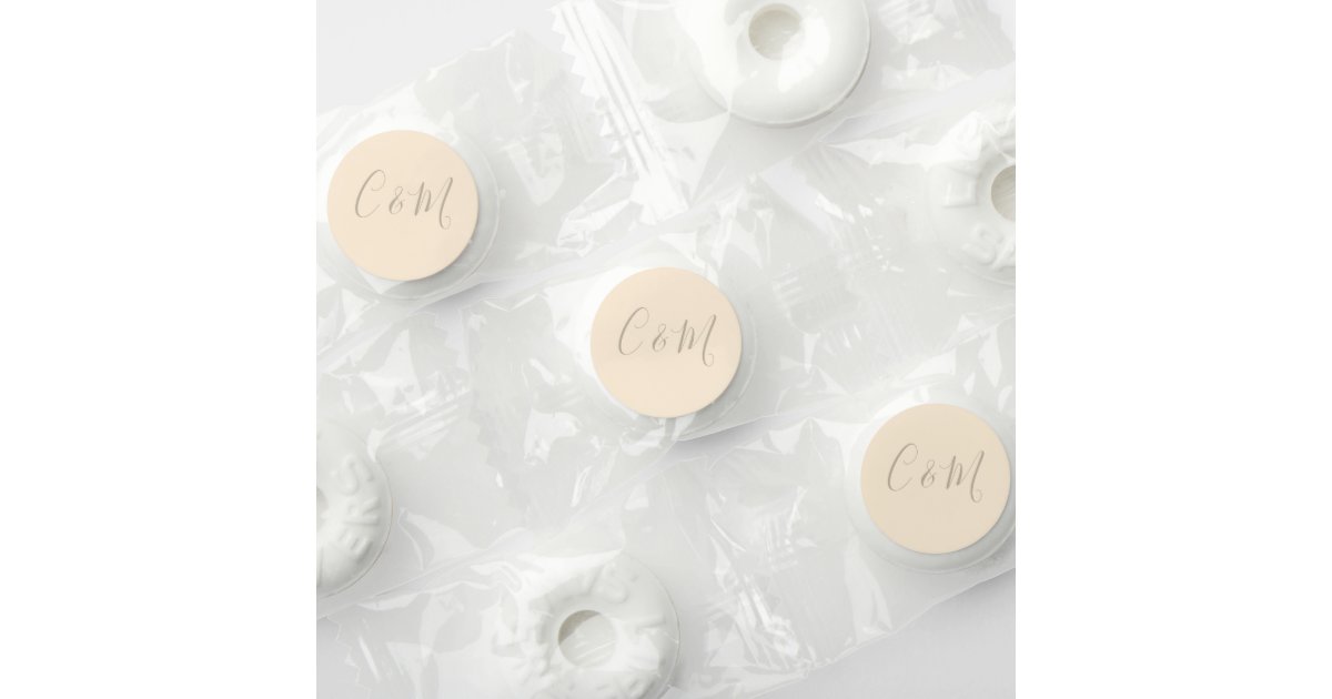 Gold Initials | Ivory Wedding Candy Favors | Zazzle
