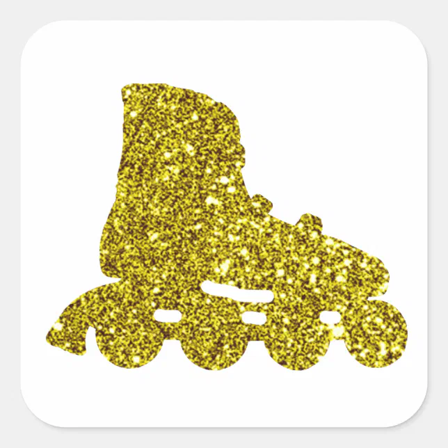 Gold Inline Skate Sticker | Zazzle