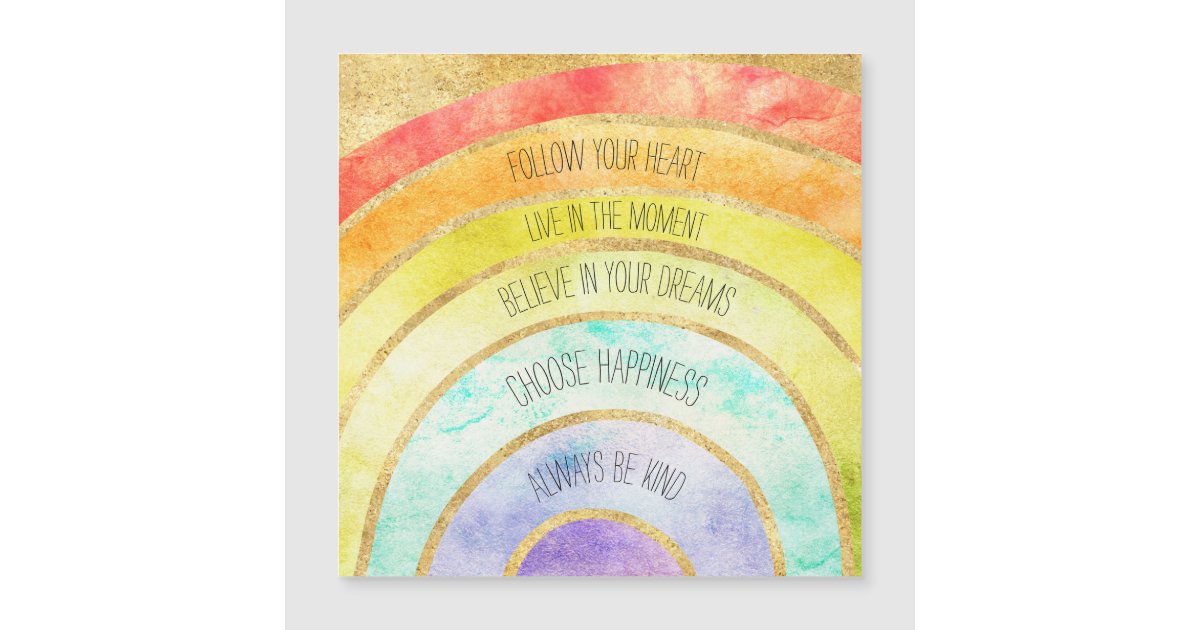 Gold Inspirational Quotes Rainbow | Zazzle