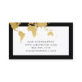 Gold International Travel World Map Business Card | Zazzle