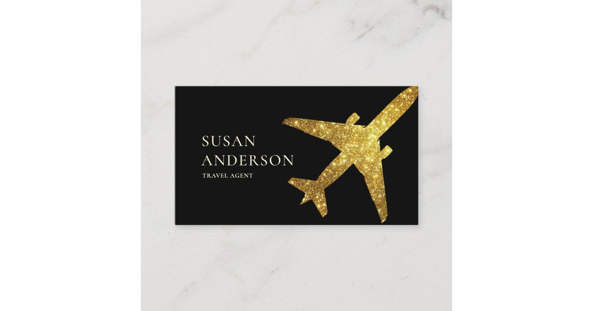 Gold Jet Business Card – Luxury Travel Design | Zazzle