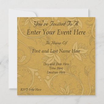 Gold Jeweled Party Invitation | Zazzle