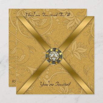 Gold Jeweled Party Invitation | Zazzle