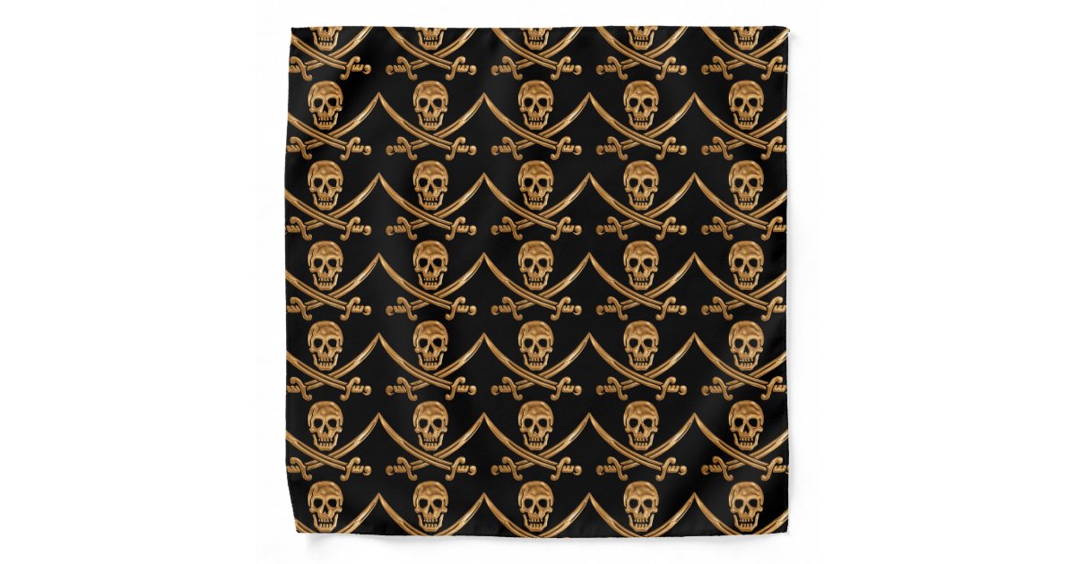 Gold Jolly Roger Bandana | Zazzle