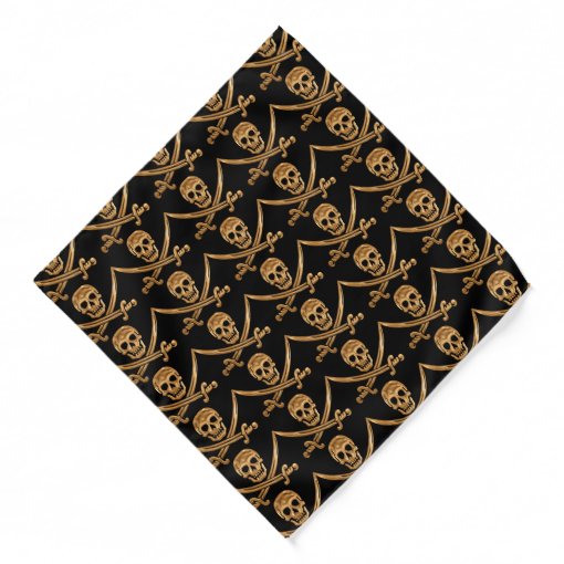 Gold Jolly Roger Bandana | Zazzle