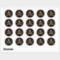 Gold Jolly Roger Classic Round Sticker | Zazzle