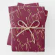 Gold JOYFUL on Cranberry Wrapping Paper Sheets | Zazzle