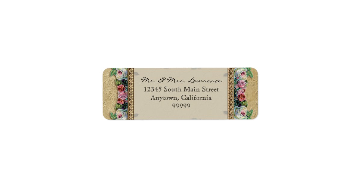 Gold & Lace Classic Formal Elegant Wedding Address Label | Zazzle