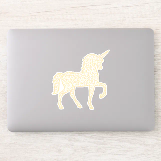 Gold lace unicorn sticker | Zazzle