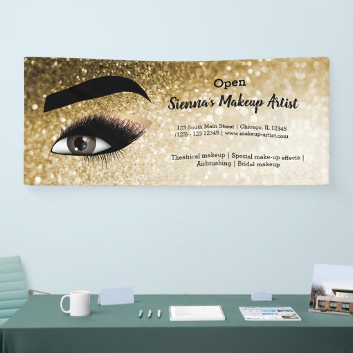 Gold Lashes Eye Banner | Zazzle