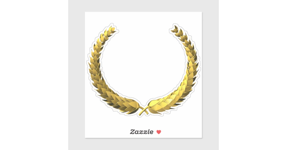 Gold Laurel Wreath Sticker | Zazzle