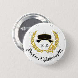 Gold Laurel Wreath Tam PhD Doctor Graduation Button | Zazzle