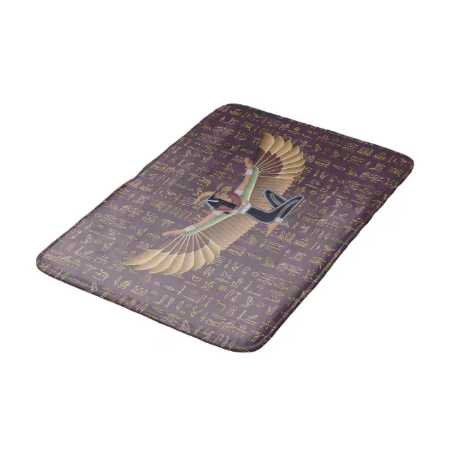 Gold Lavender Egyptian Princess Hieroglyphs Bath Mat | Zazzle