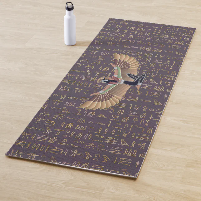 Gold Lavender Egyptian Princess Hieroglyphs Yoga Mat | Zazzle
