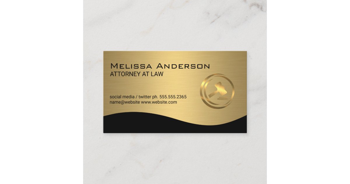 Gold Law Gavel Logo | Lawyer Business Card | Zazzle
