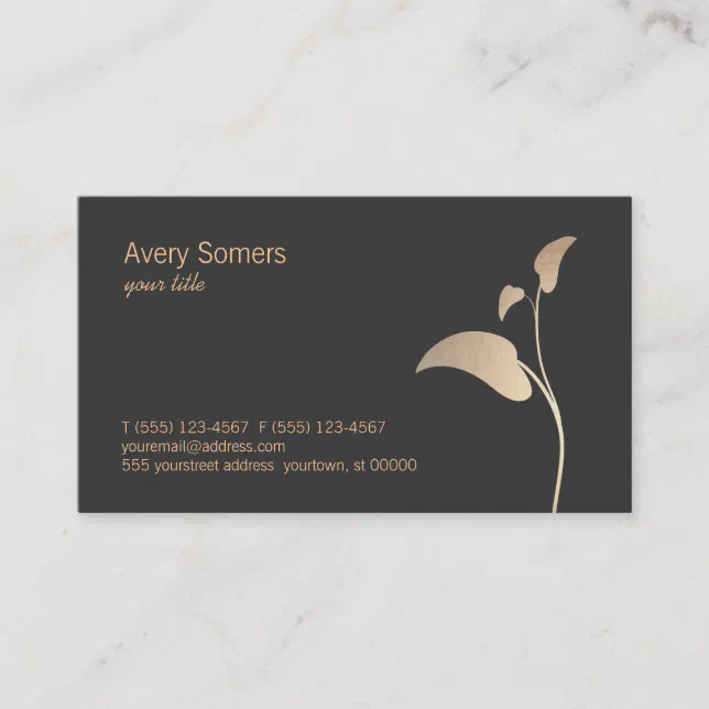 Gold Leaf Black Business Card | Zazzle