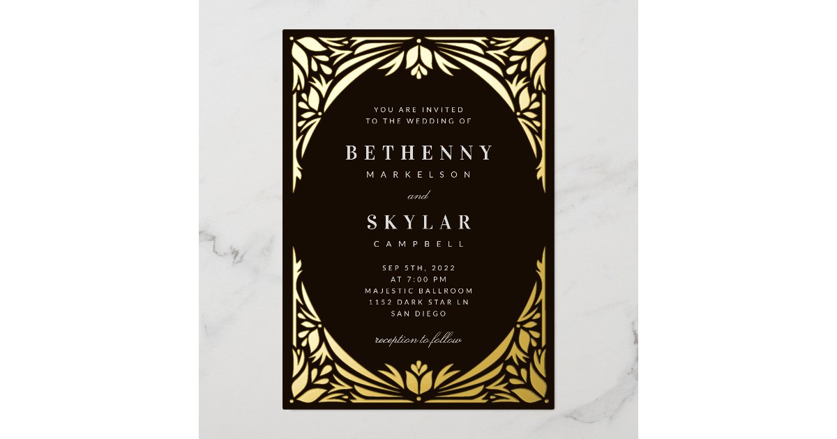 Gold Leaf Gilded Age Foil Invitation | Zazzle