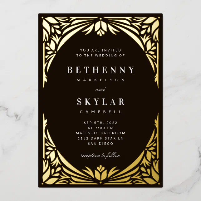 Gold Leaf Gilded Age Foil Invitation | Zazzle