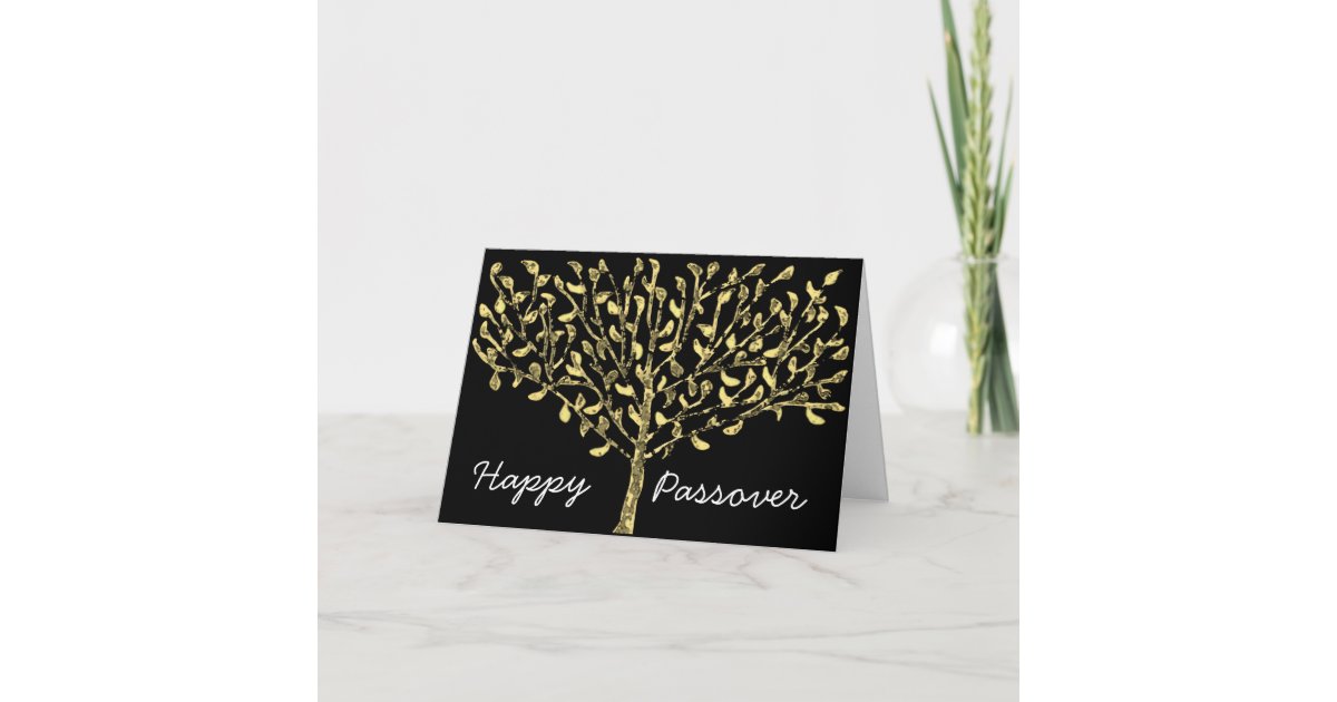 Gold Leaf Tree Passover Card | Zazzle