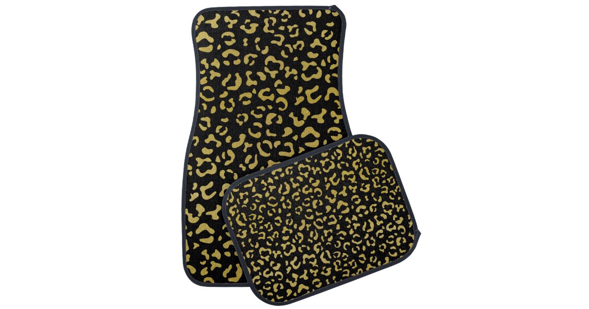 Gold Leopard, Gold Glitter, Leopard Pattern Car Floor Mat | Zazzle