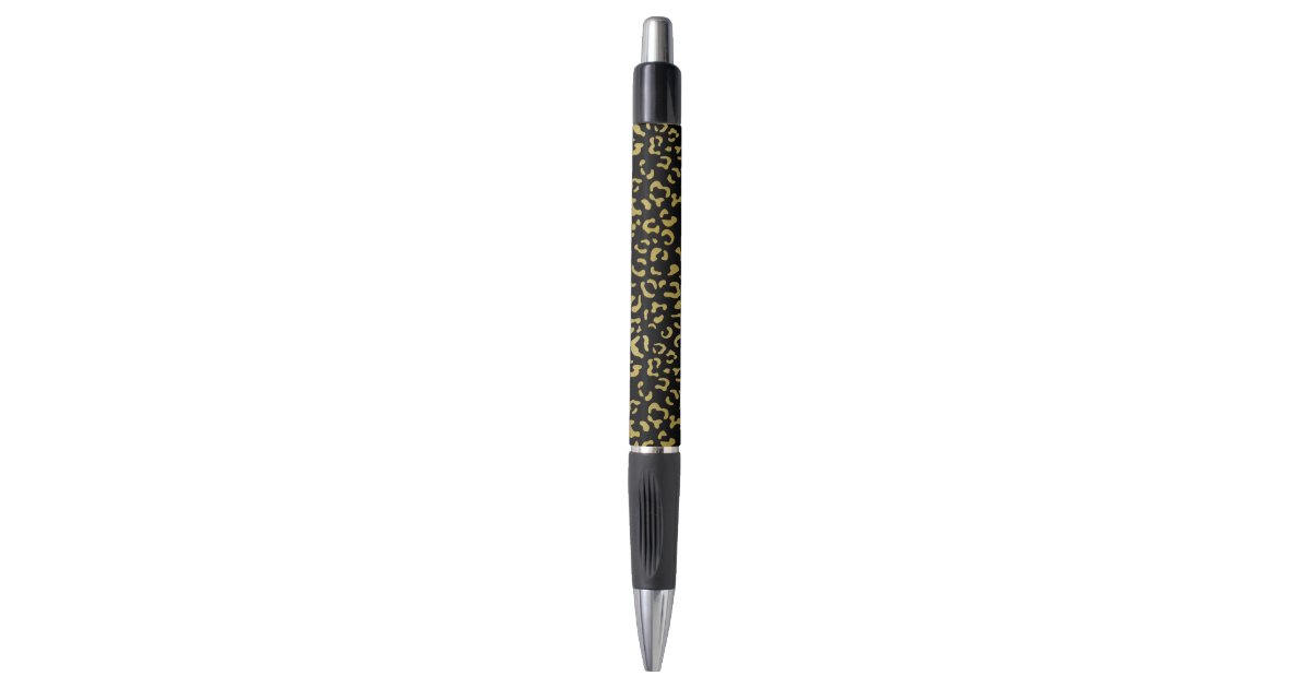 Gold Leopard, Gold Glitter, Leopard Pattern Pen | Zazzle