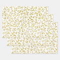 Gold Leopard, Gold Glitter, Leopard Print Wrapping Paper Sheets | Zazzle