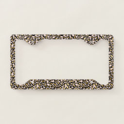 Gold Leopard Print License Plate Frame | Zazzle