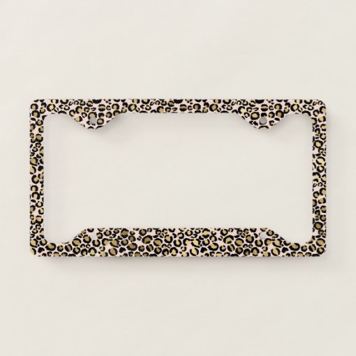 Gold Leopard Print License Plate Frame | Zazzle