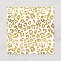Gold Leopard Print Square Business Card | Zazzle