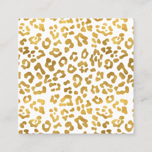 Gold Leopard Print Square Business Card | Zazzle