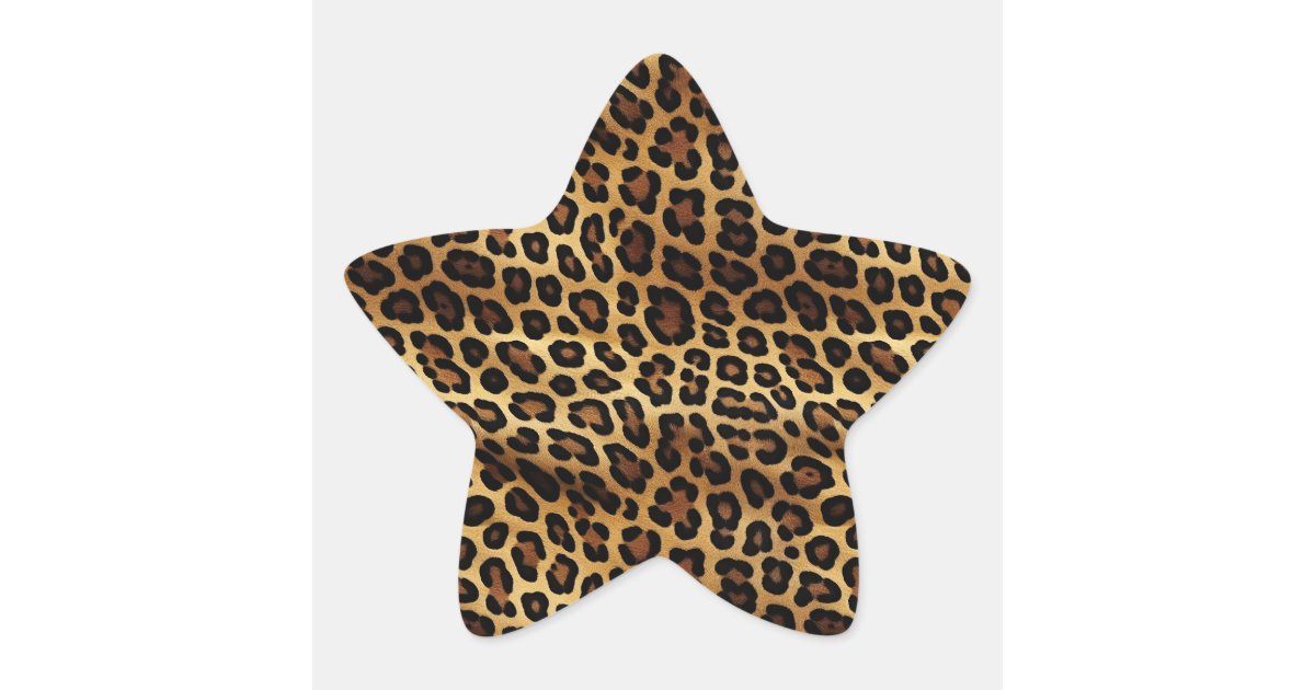 Gold Leopard Print Star Sticker | Zazzle