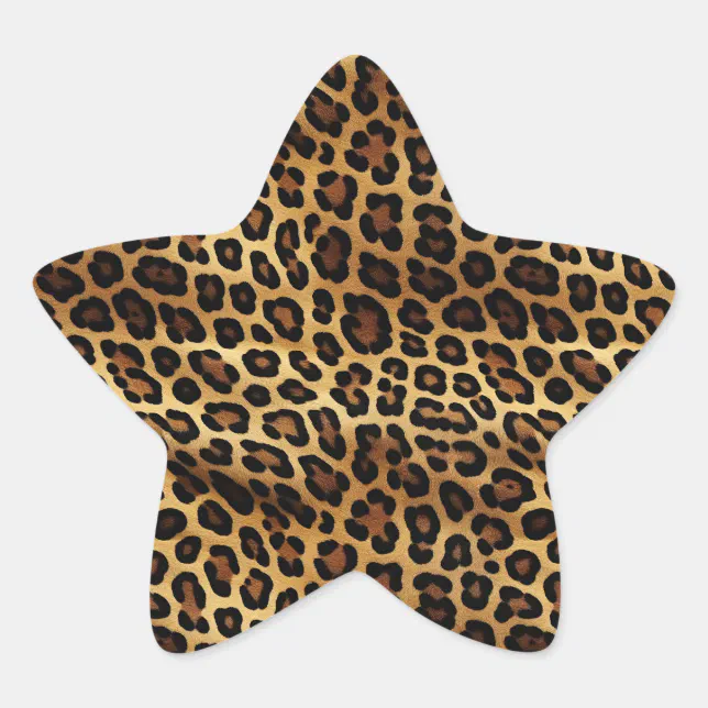Gold Leopard Print Star Sticker | Zazzle